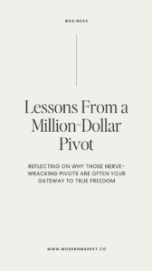 Mindset Lessons From a Million-Dollar Pivot - modernmarket.co